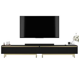 TV-LOWBOARD 2er-Set Selene Schwarz matt 280 cm mit Metallrahmen