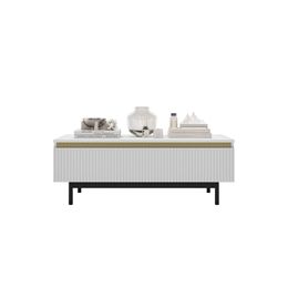 COUCHTISCH Selene Wei&szlig; matt 109 cm mit Metallrahmen