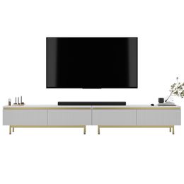 TV-LOWBOARD 2er-Set Selene Wei&szlig; matt 280 cm mit Metallrahmen