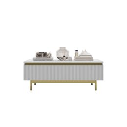 COUCHTISCH Selene Wei&szlig; matt 109 cm mit Metallrahmen