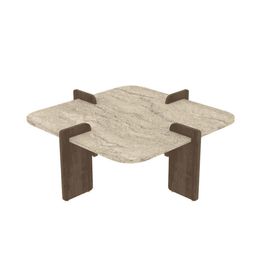 COUCHTISCH mit asymmetrischen Beinen 90/90/35 cm