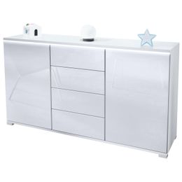 Vladon SIDEBOARD Faro Wei&szlig; Hochglanz