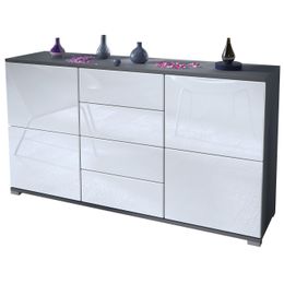 Vladon SIDEBOARD Rova Wei&szlig; Hochglanz