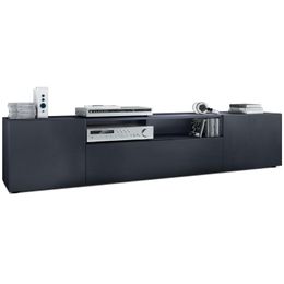 Vladon LOWBOARD Mogan Fronten in Schwarz matt
