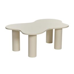 COUCHTISCH mit organisch geformter Cremeplatte 70/110/40 cm