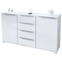 Vladon SIDEBOARD Linio Wei&szlig; Hochglanz