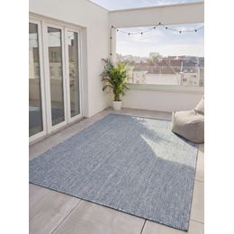 benuta Basic In- & Outdoor-Teppich Iowa Blau 120x170 cm - Teppich f&uuml;r Balkon, Terrasse & Garten