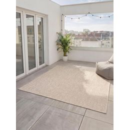 benuta Basic In- & Outdoor-Teppich Iowa Cream 300x300 cm - Teppich f&uuml;r Balkon, Terrasse & Garten