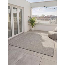 benuta Basic In- & Outdoor-Teppich Iowa Hellgrau 195x195 cm - Teppich f&uuml;r Balkon, Terrasse & Garten
