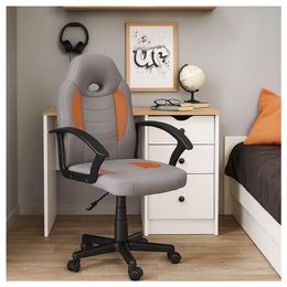 HTI-Living Schreibtischstuhl h&ouml;henverstellbar Daytona Junior Grau-Orange