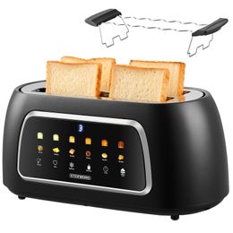 Steinborg XXL 4 Scheiben Toaster Lift Funktion m. Br&ouml;tchenaufsatz