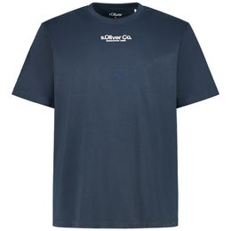 Herren Gro&szlig;e Gr&ouml;&szlig;en | s.Oliver T-Shirt mit Label-Print Farbe dunkelblau Gr&ouml;&szlig;e: 4XL