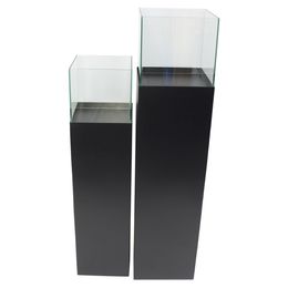 Windlicht-S&auml;ule "Modern Black", 2er Set