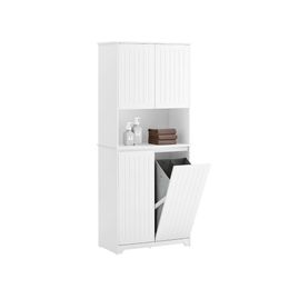 sobuy Hochschrank, Wei&szlig;, Holzwerkstoff, 70x170x37 cm, Badezimmer, Badezimmerschr&auml;nke, Hochschr&auml;nke