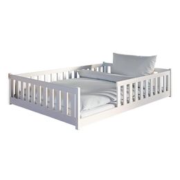 Kids Collective Bodenbett, Wei&szlig;, Holz, 140x200 cm, Kinder- & Jugendzimmer, Kinderm&ouml;bel, Kinderbetten, Kindereinzelbetten