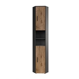 VICCO Hochschrank, Anthrazit, Honigeiche, Holzwerkstoff, 4 F&auml;cher, Rechteckig, 33x192x33 cm, Badezimmer, Badezimmerschr&auml;nke, Hochschr&auml;nke