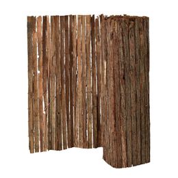 casa.pro Rindenzaun, Dunkelbraun, Naturmaterialien, 300x100 cm, Sonnen- & Sichtschutz, Sichtschutz Garten