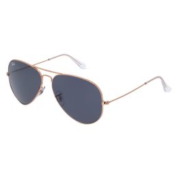Ray-Ban RB 3025 AVIATOR | Unisex-Sonnenbrille | Fassung: Vollrand, Pilot, Metall, Rot Gold | Glasfarbe: Blau