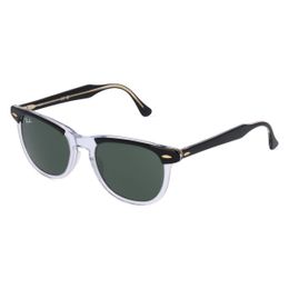 Ray-Ban RB2398 | Unisex-Sonnenbrille | Fassung: Vollrand, Quadratisch, Acetat, Schwarz Transparent | Glasfarbe: Gr&uuml;n