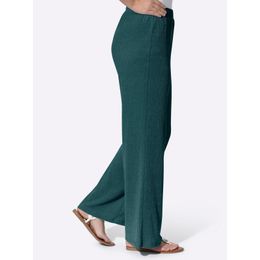 Damen Schlupfhose in Crinkle-Qualit&auml;t petrol, Gr&ouml;&szlig;e 26