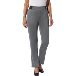 Damen Jerseyhose in unterschiedlichen Dessins schwarz-steingrau Fischgrat, Gr&ouml;&szlig;e 25