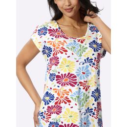 Damen Sommerkleid im Blumen-Dessin ecru-bedruckt, Gr&ouml;&szlig;e 40/42