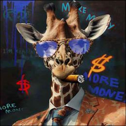 Pro Art Glasbild GIRAFFE IN A SUIT II