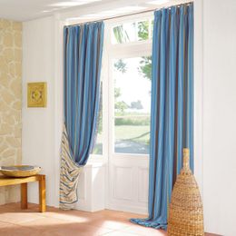 Verdunkelungsvorhang Ray&eacute; - 1 St&uuml;ck, 140 x 260 cm - Blau/Gelb/Creme, aus Polyester
