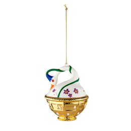 Alessi Fleurs De Jori Dekokugel Cigno di Primavera, Schwan, Weihnachtskugel, 10,5 x 7,4 cm