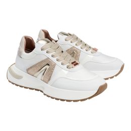 ALEXANDER SMITH Glamour-Sneaker, 36 - Wei&szlig;/Beige/Gold, Damen, aus Leder