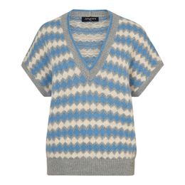 Junghans 1954 Alpaka-Jacquard-Pullunder, 36 - Hellblau/Wei&szlig;/Grau, Damen, aus Polyacryl