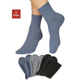 H.I.S. H.I.S Socken 'Damen Herrensocken Frottee meliert oder uni' mehrfarbig Gr. 35-38 f&uuml;r Damen. Elastisch. Nachhaltig.