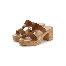 Lascana Pantolette 'Sandale, Mule, offener Schuh, Sommerschuh,' camelfarben Gr. 42 f&uuml;r Damen