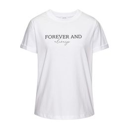 Lascana T-Shirt wei&szlig; Gr. 32/34 f&uuml;r Damen. Rundhals und Druck. Figurumspielend. Nachhaltig.