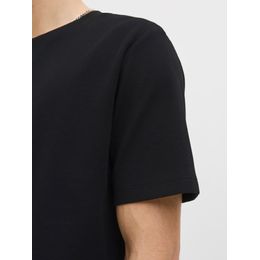 Jack & Jones PlusSize T-Shirt "JJEAUSTIN TEE SS NOOS PLS", Jungen, Gr. 6XL, schwarz, Jersey, Obermaterial: 58% Polyester, 40% Baumwolle, 2% Elasthan, JACK & JONES PLUSSIZE, unifarben, Basic normal, Rundhals, Shirts T-Shirt, mit Rundhalsausschnitt