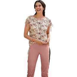CR&Eacute;ATION L Damen Print-Shirt mit B&auml;ndern an den Schultern ecru-bedruckt Gr&ouml;&szlig;e 40