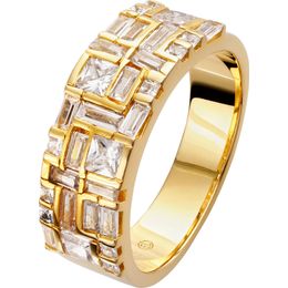 CR&Eacute;ATION L Damen Ring Silber vergoldet 925 Gr&ouml;&szlig;e 19