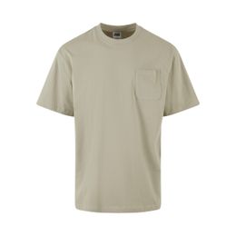 T-Shirt Urban Classics "Urban Classics Tall Pocket Tee", Jungen, Gr. S, beige (salviagrau), 100% Baumwolle, unifarben, oversize, Rundhals, Shirts T-Shirt