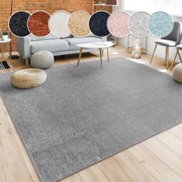 Teppich Paco Home "Porto 890", grau (anthrazit), B:160cm H:13mm L:220cm, Obermaterial: 100% Polypropylen, Teppiche, Teppich, Kurzflor, Uni-Farben, ideal im Wohnzimmer & Schlafzimmer