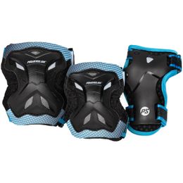 Protektoren-Set Powerslide "Kids Pro Girls Set" Gr. S, schwarz (schwarz, blau), Protektoren, Kinder, S, Nylon