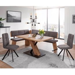 Pharao24.de Essgruppe Sitzecke in modernem Design inklusive zwei St&uuml;hle (vierteilig)
