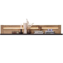 Pharao24.de Wandboard Wohnzimmerregal in Eichefarben und modernem Design