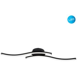 N&auml;ve N&Auml;VE LED Deckenleuchte "Onda", schwarz (schwarz, matt), 2, H: 13cm, 1 Stk., Leuchten, Deckenlampe, Wandleuchte warmwei&szlig;, L: 65cm, 12W, schwarz-matt, IP20, LED Deckenleuchte