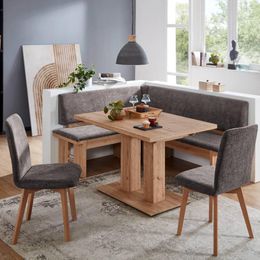 Pharao24.de Essgruppe Essecke in modernem Design inklusive zwei St&uuml;hle (vierteilig)
