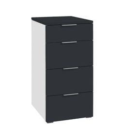 Pharao24.de S&auml;ulenkommode Hohe Kommode 49 cm tief mit vier Schubladen