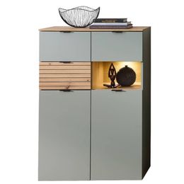 Pharao24.de Highboard Wohnzimmer Schrank mit einem offenen Fach und Dreht&uuml;ren
