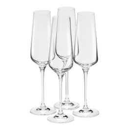 Sektglas Van Well "Ava, Sektgl&auml;ser 20,0 cl, 4 St&uuml;ck", transparent, H:25,7cm &Oslash;:7cm, Kristallglas, Trinkgef&auml;&szlig;e, Geschenkkarton mit Sichtfenster, sp&uuml;lmaschinengeeignet