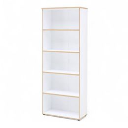 Pharao24.de B&uuml;roregal Ordnerregal in Wei&szlig; 197 cm hoch