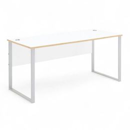 Pharao24.de B&uuml;roschreibtisch Designschreibtisch mit B&uuml;gelgestell und Kabeldurchlass