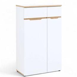 Pharao24.de Kommode B&uuml;ro Aktenschrank in Wei&szlig; 122 cm hoch